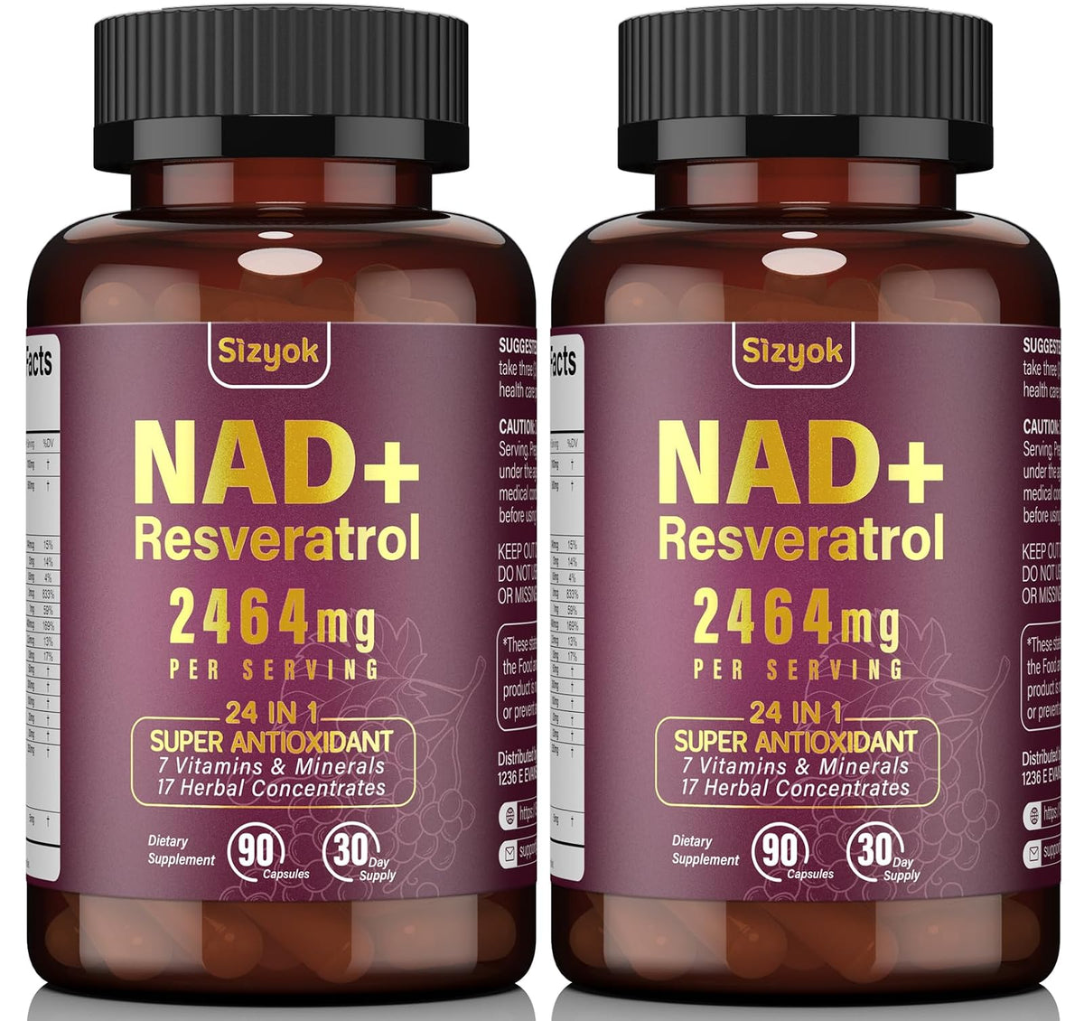 Sizyok NAD Resveratrol antioxidant supplement