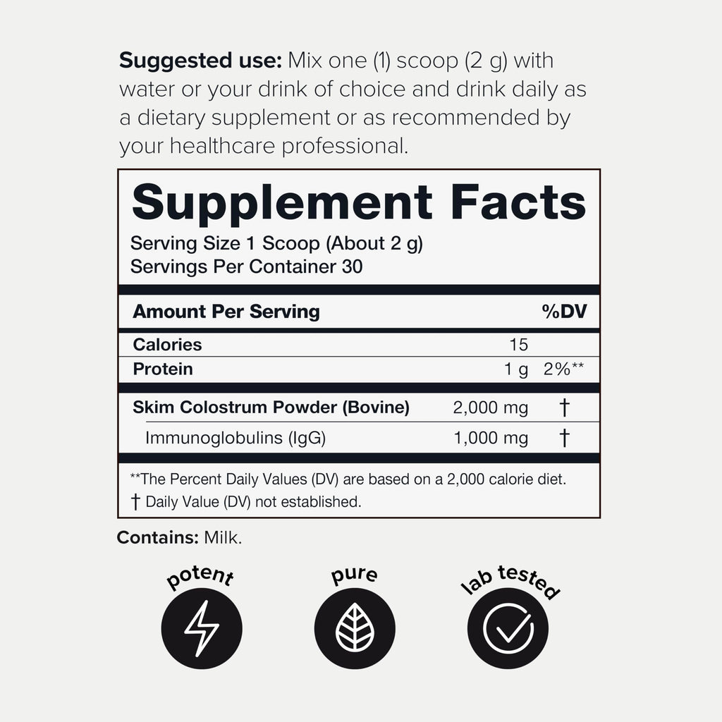Skin health booster with colostrum powder