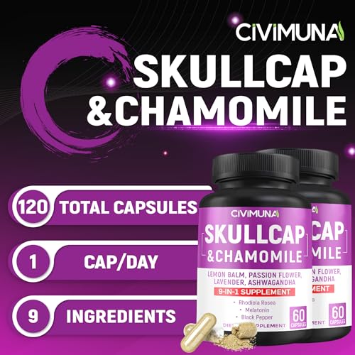 Skullcap capsules for stress relief