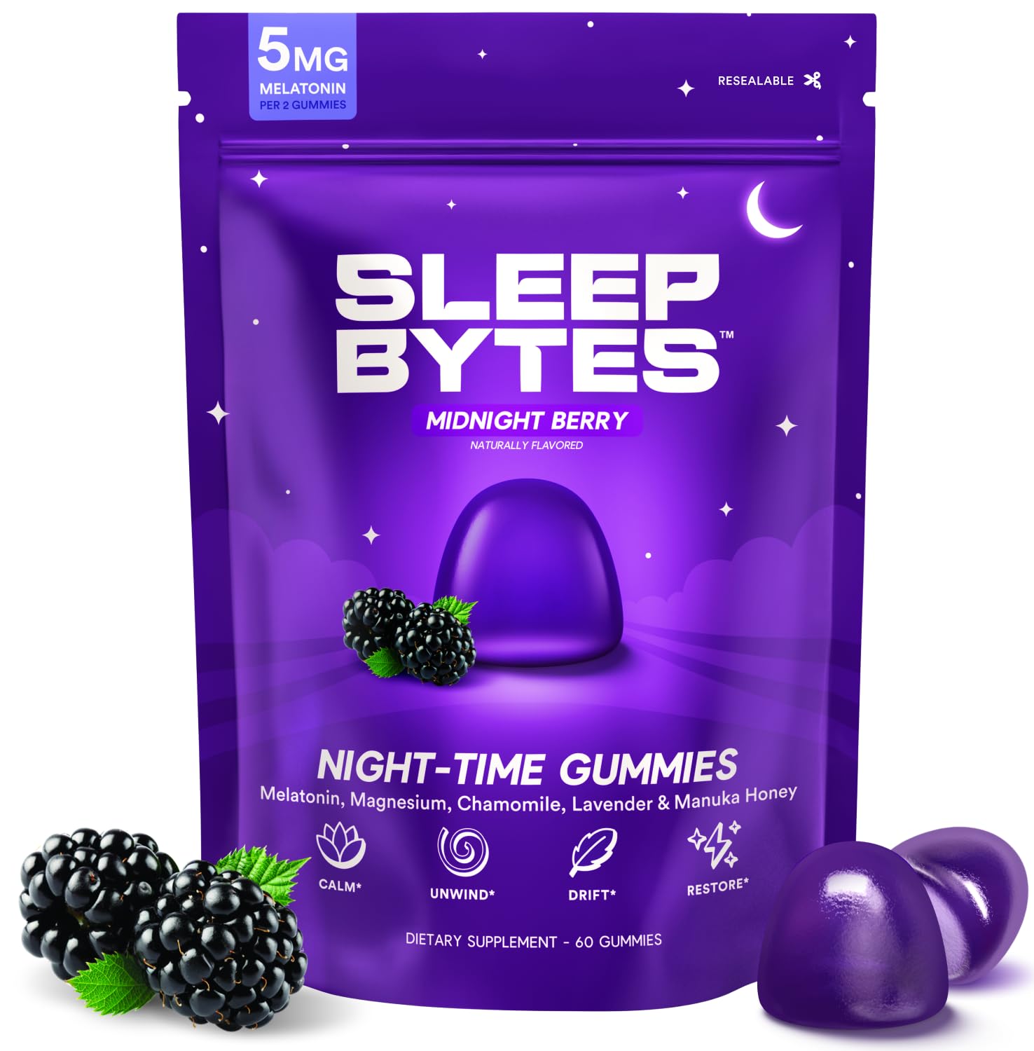 Sleep Bytes melatonin gummies for restful sleep