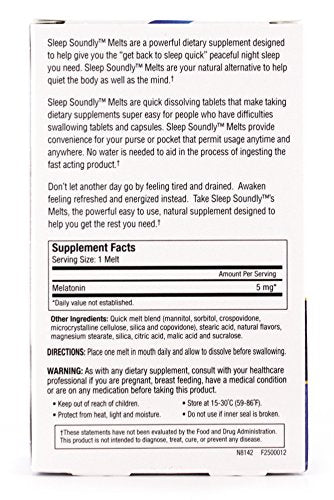 Sleep Soundly melatonin 5 mg melts