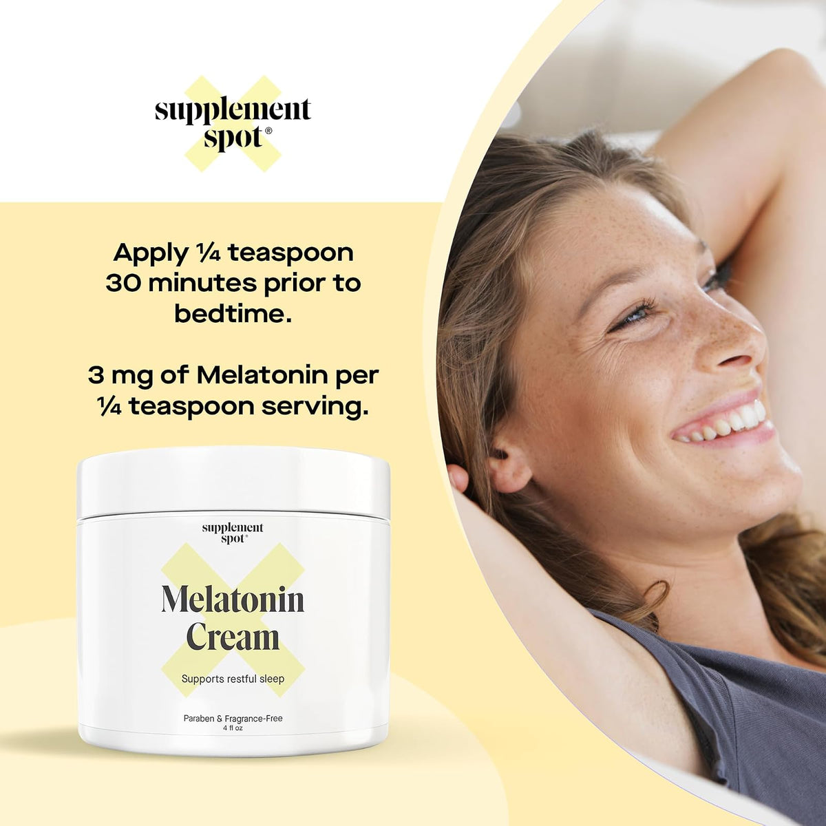 Sleep support cream with melatonin benefits