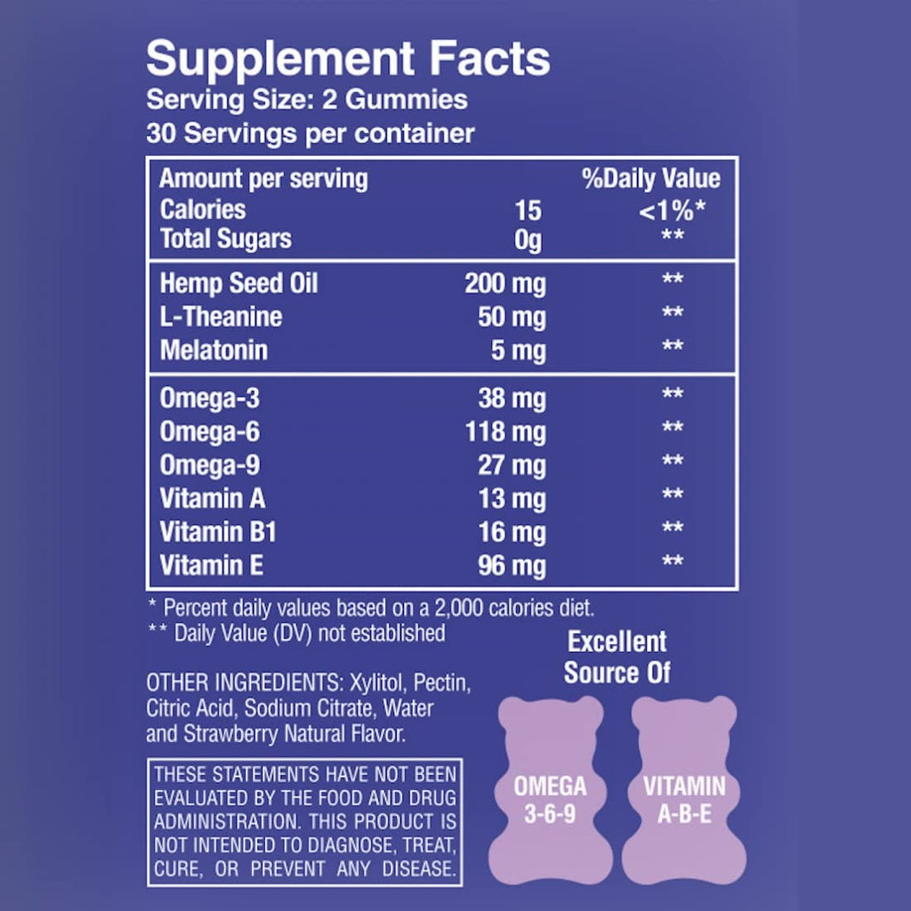Sleep support gummies with melatonin