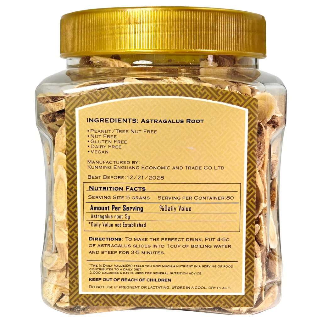 Sliced astragalus root for brewing