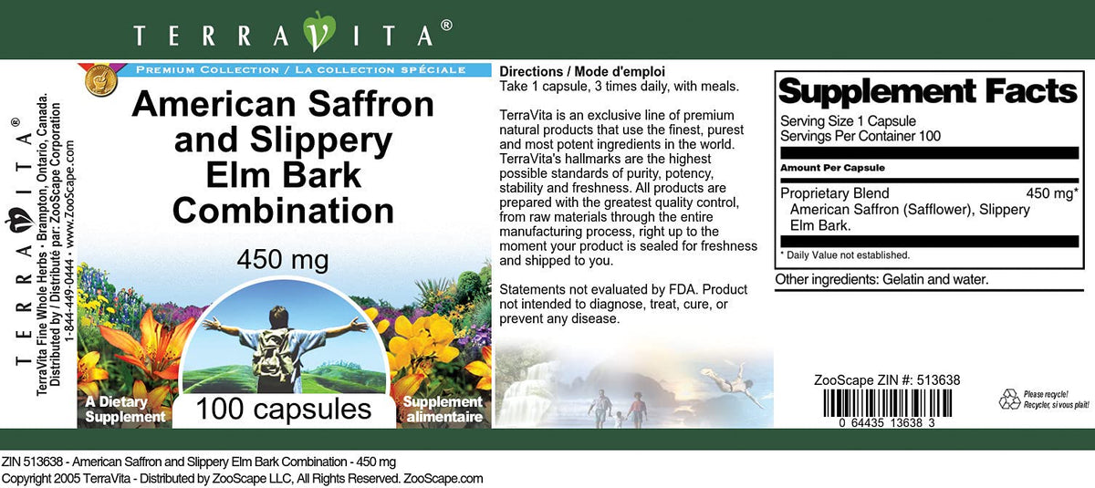 Slippery elm bark capsules for digestion