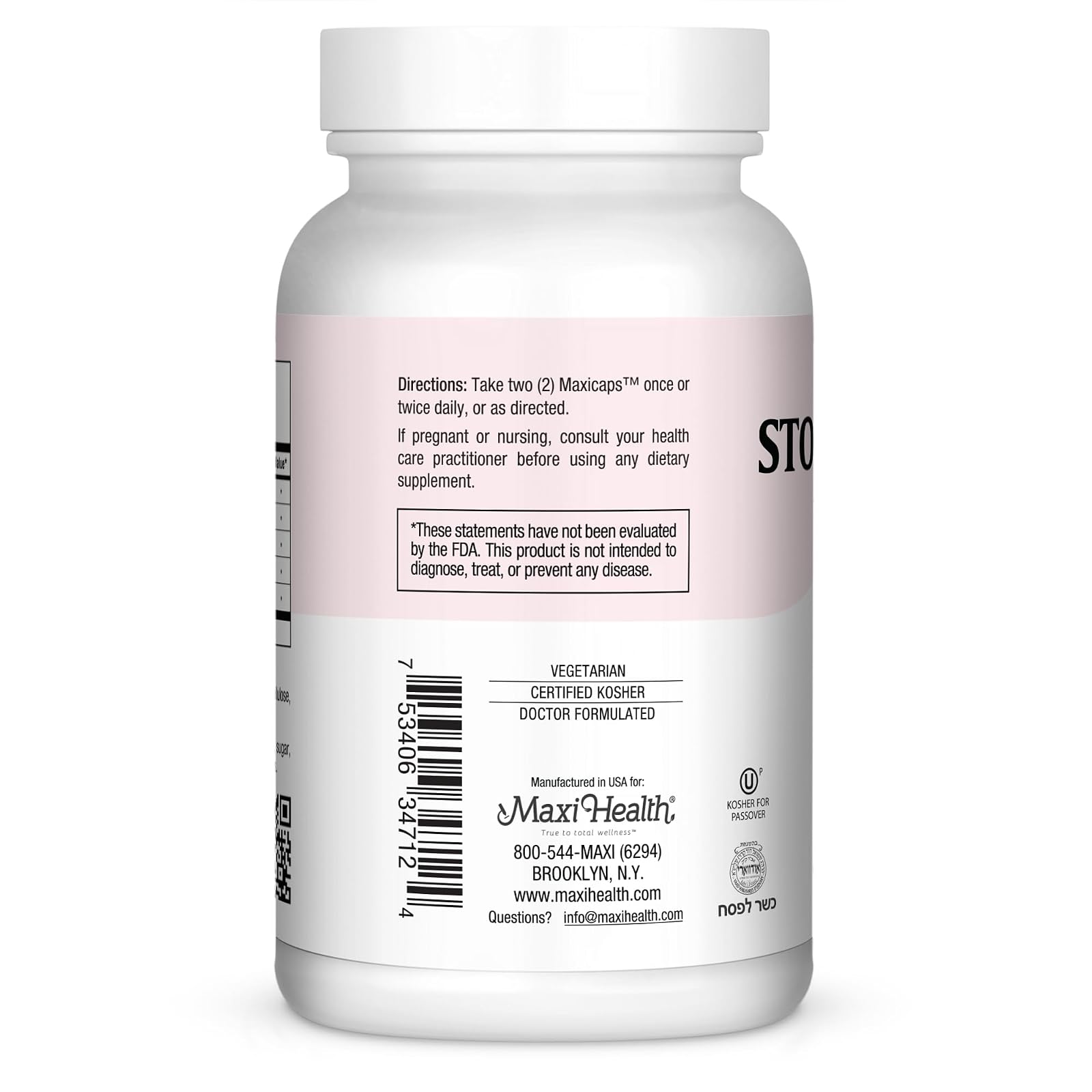 Slippery elm bark powder capsules for soothing