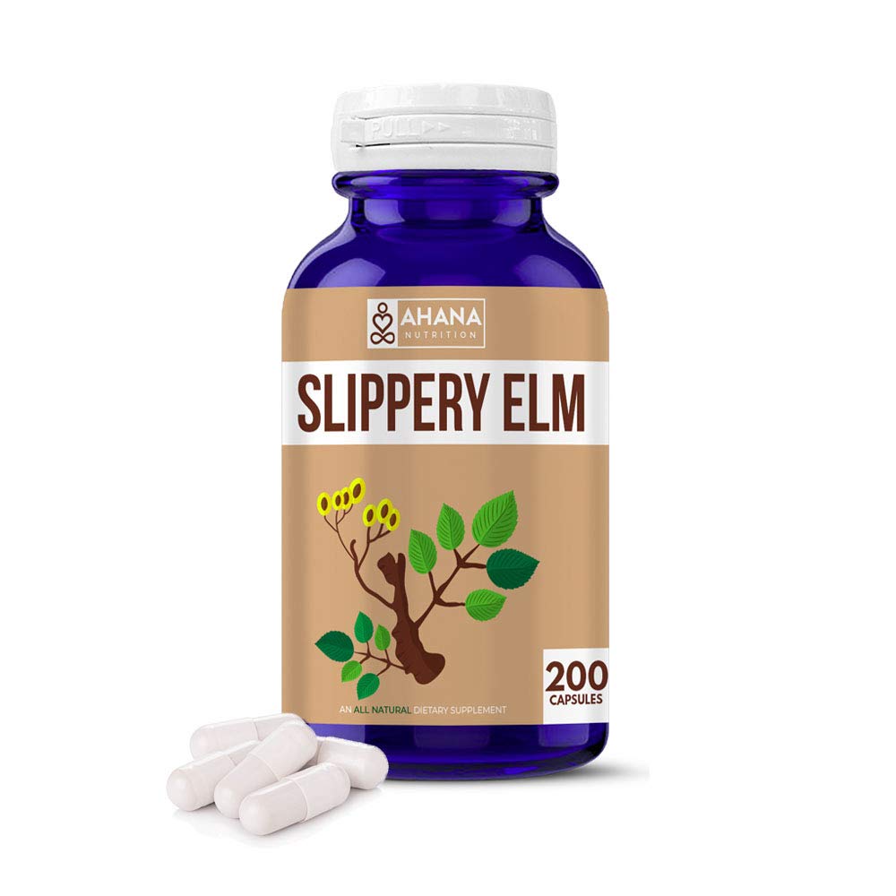 Slippery Elm Capsules for throat relief