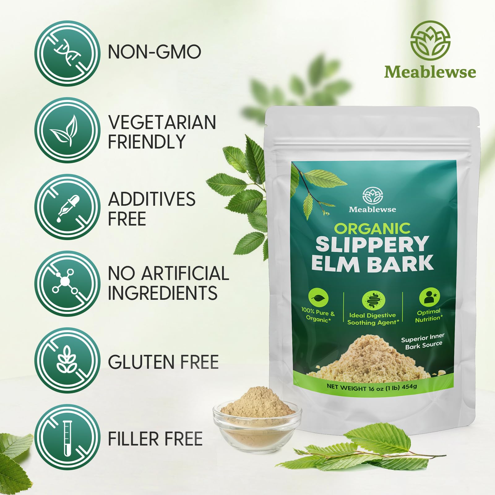 slippery elm inner bark 349 servings