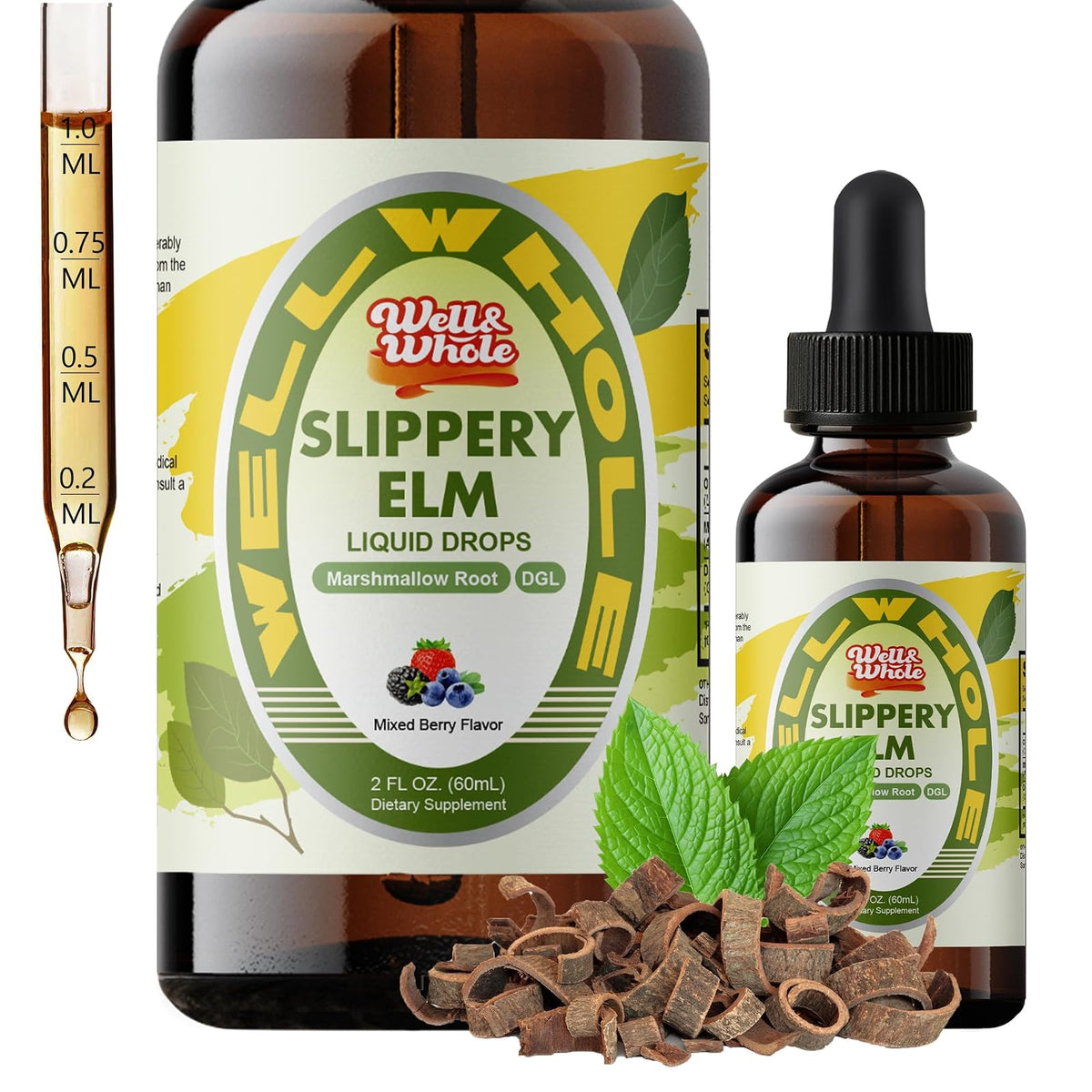 Slippery Elm liquid drops for digestion