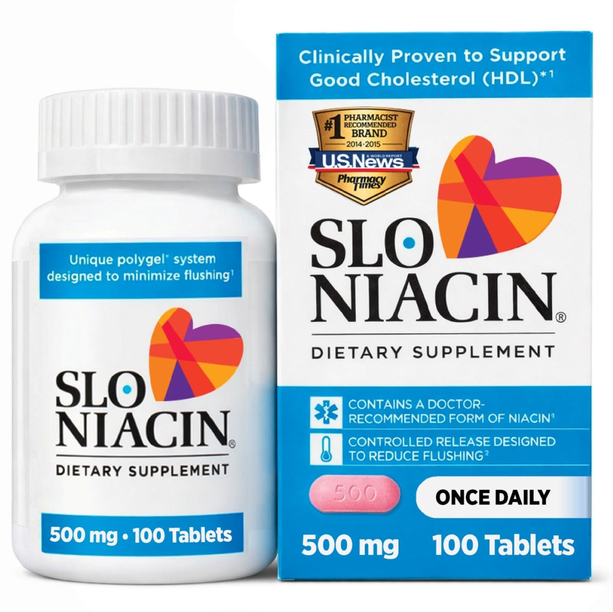 Slo-Niacin 500 mg vitamin B3 tablets
