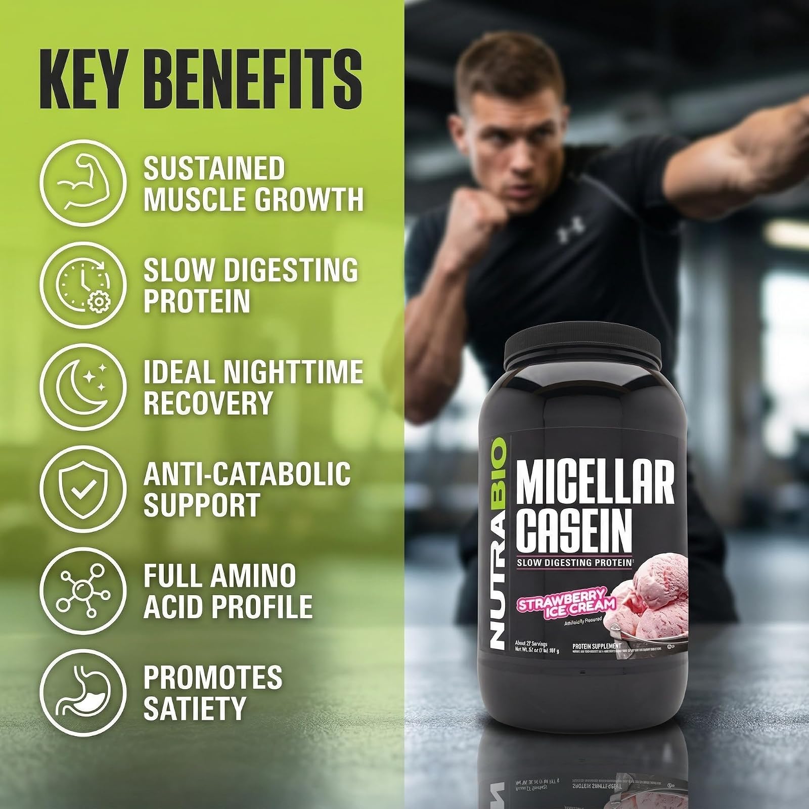 slow digesting casein protein for muscle recovery