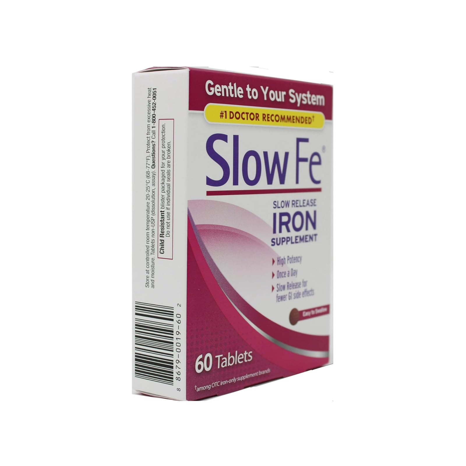 Slow Fe iron bisglycinate 45 mg tablets