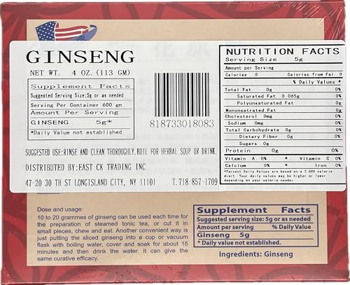 small half short ginseng packaging