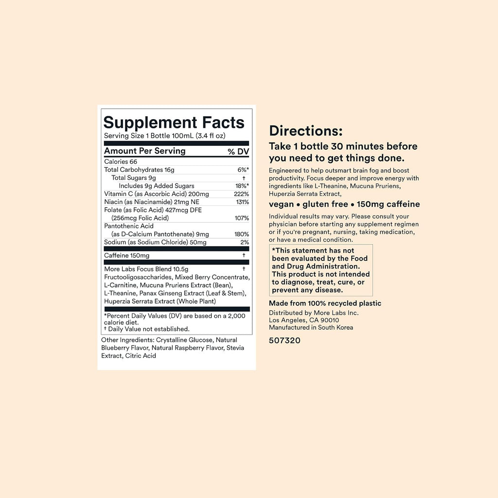 Smart drink for enhanced concentration