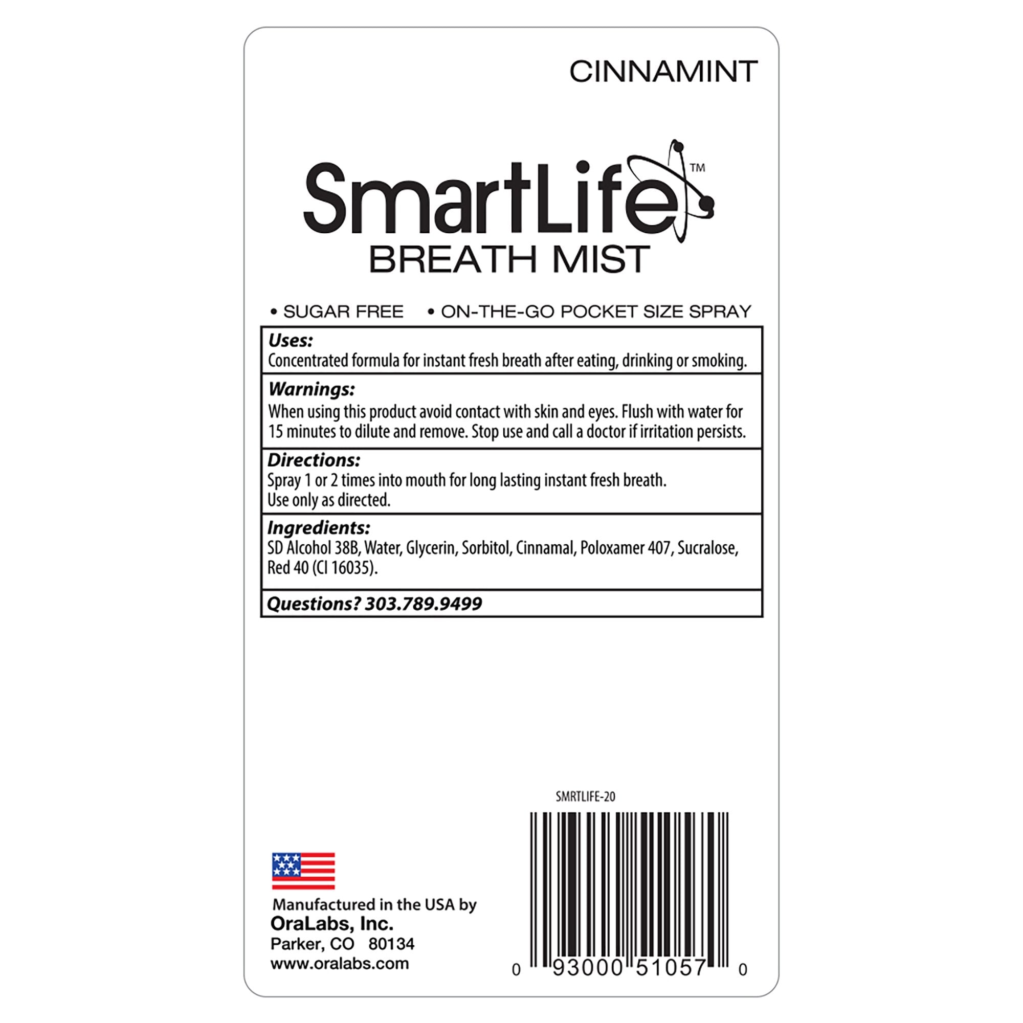 SmartLife breath spray ingredients