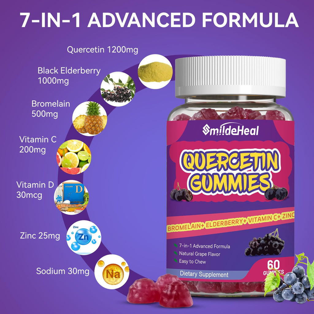 SmildeHeal quercetin gummies for allergies