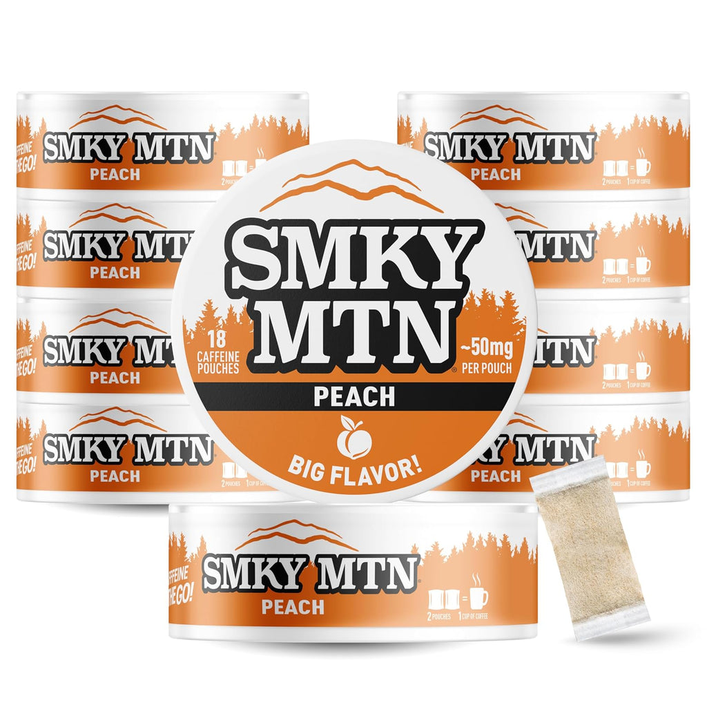 Smokey Mountain caffeinated pouches peach flavour