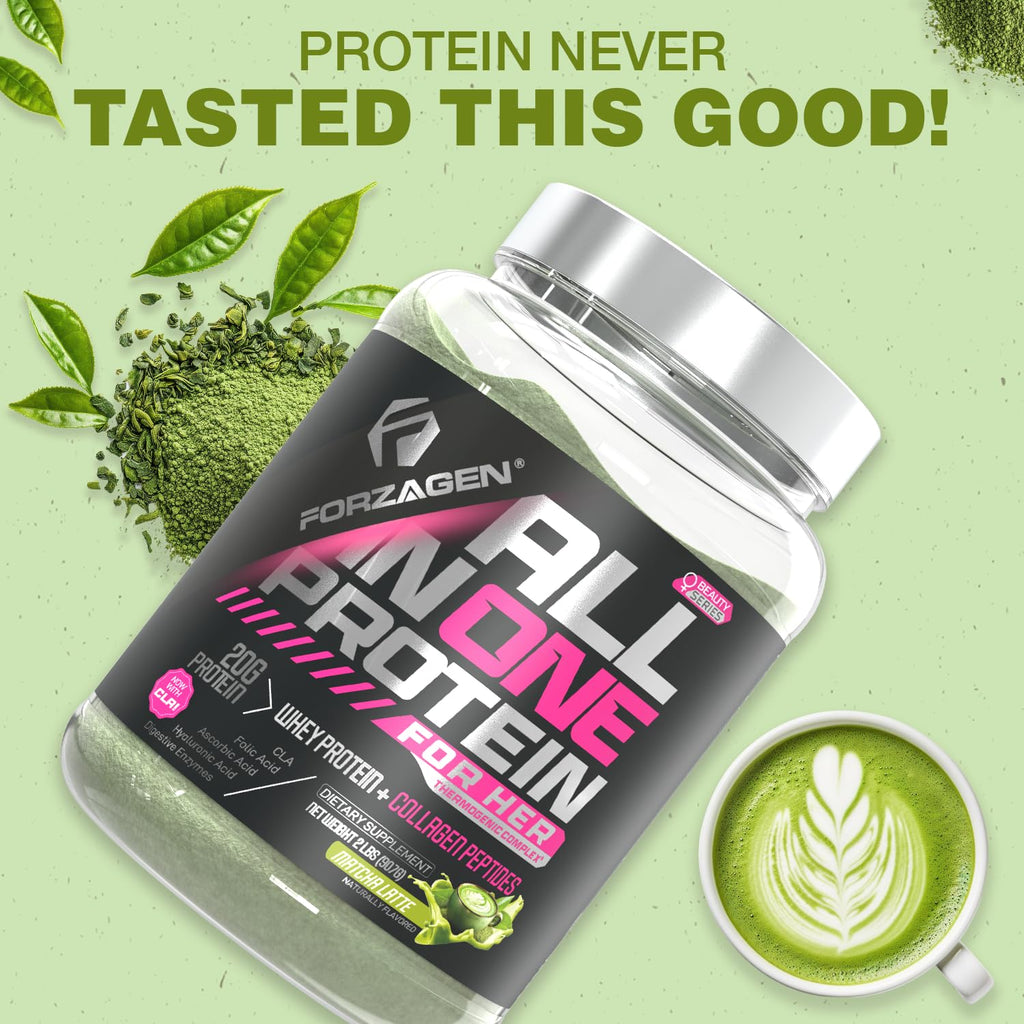 Smooth and creamy matcha protein