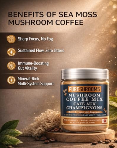 Smooth blend mushroom coffee for energy