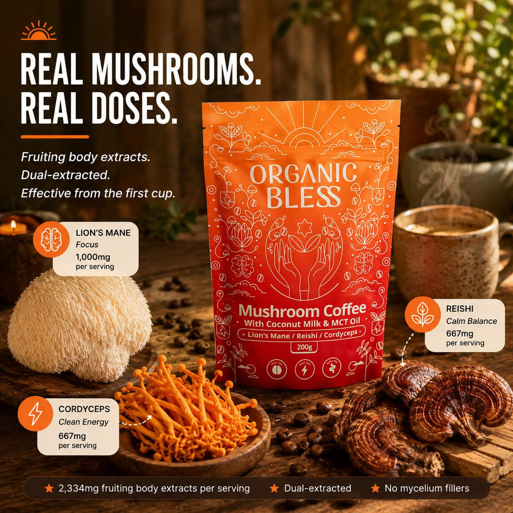 smooth energy from mushroom coffee