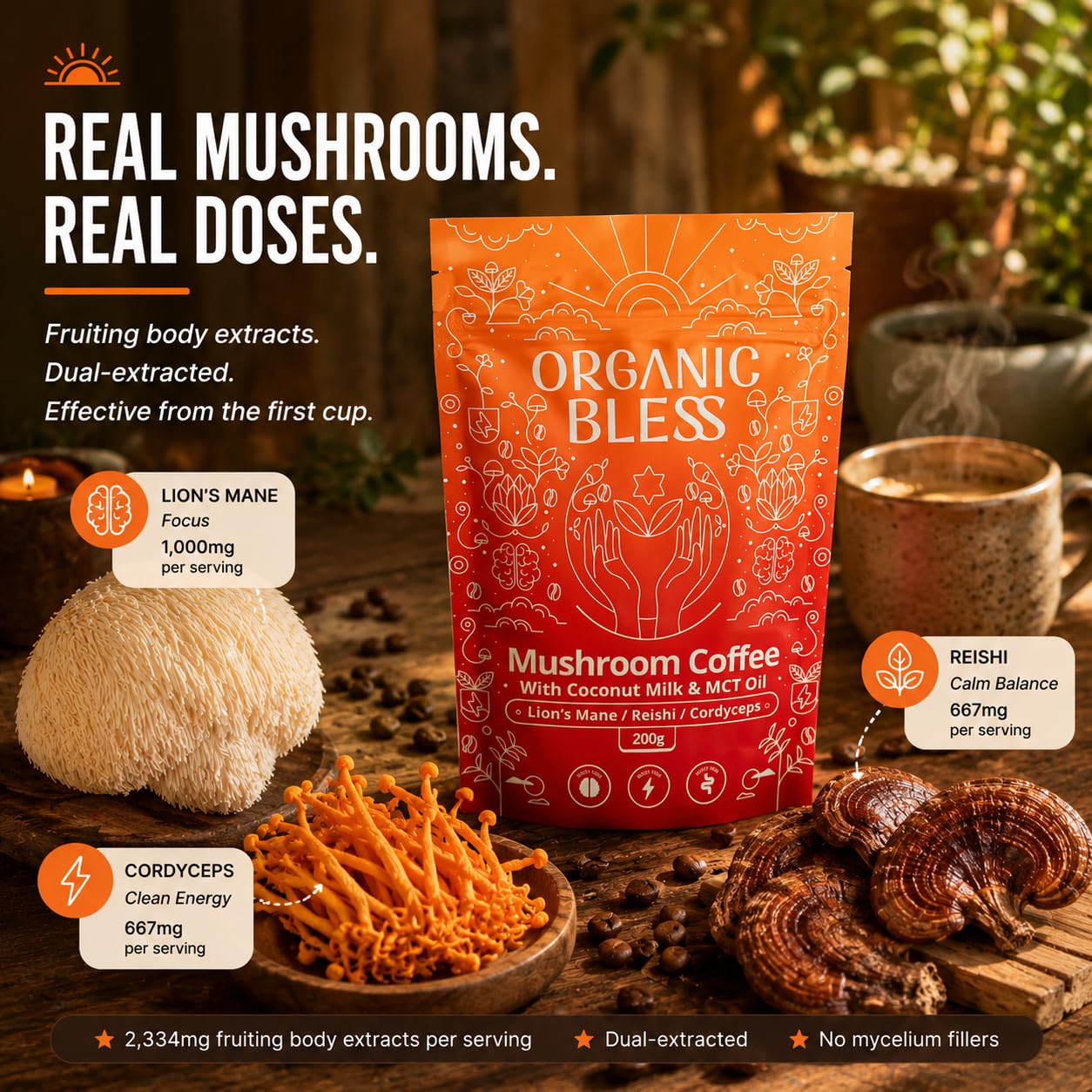 smooth energy from mushroom coffee