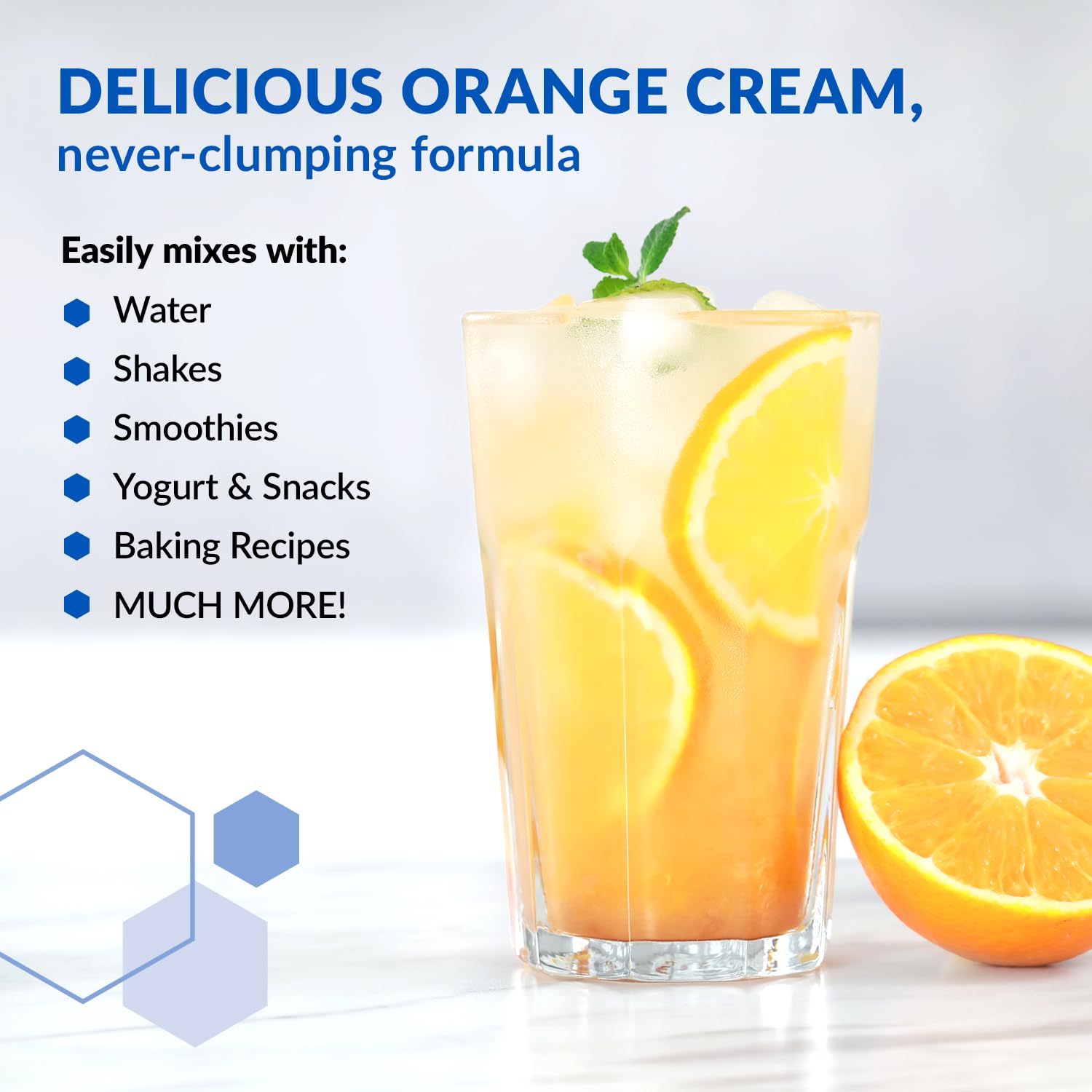 Smooth texture whey protein mix