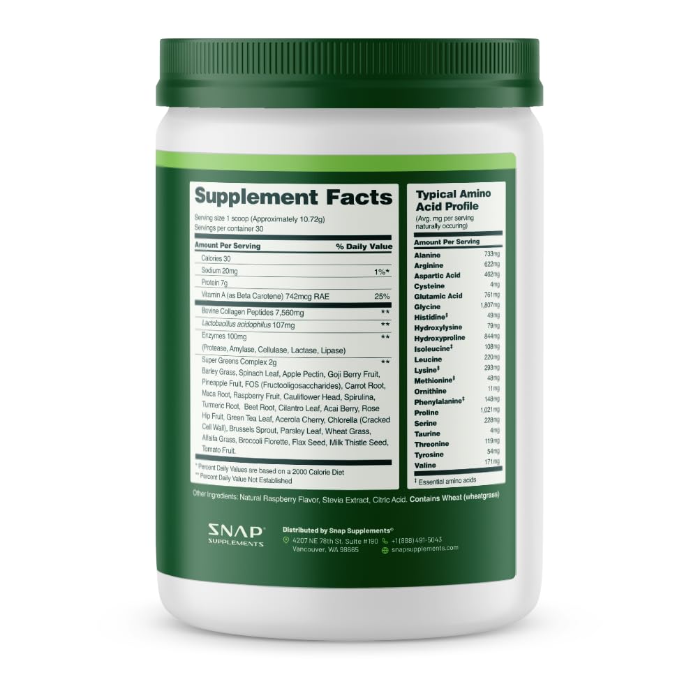 Snap Supplements collagen greens powder