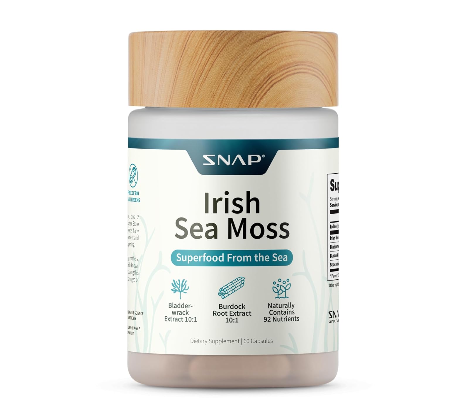 Snap Supplements Irish Sea Moss capsules