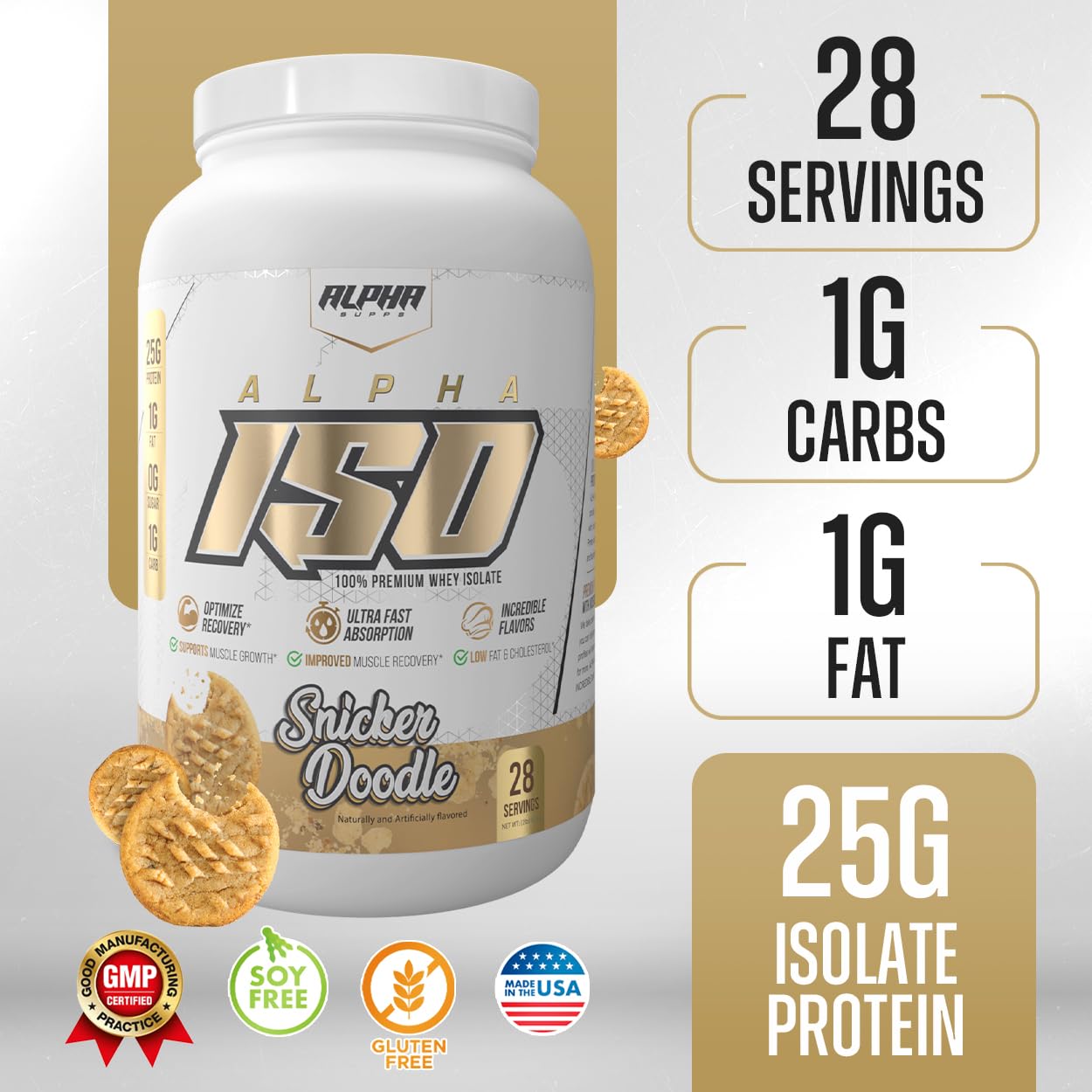 Snicker Doodle flavour protein powder for tasty shakes