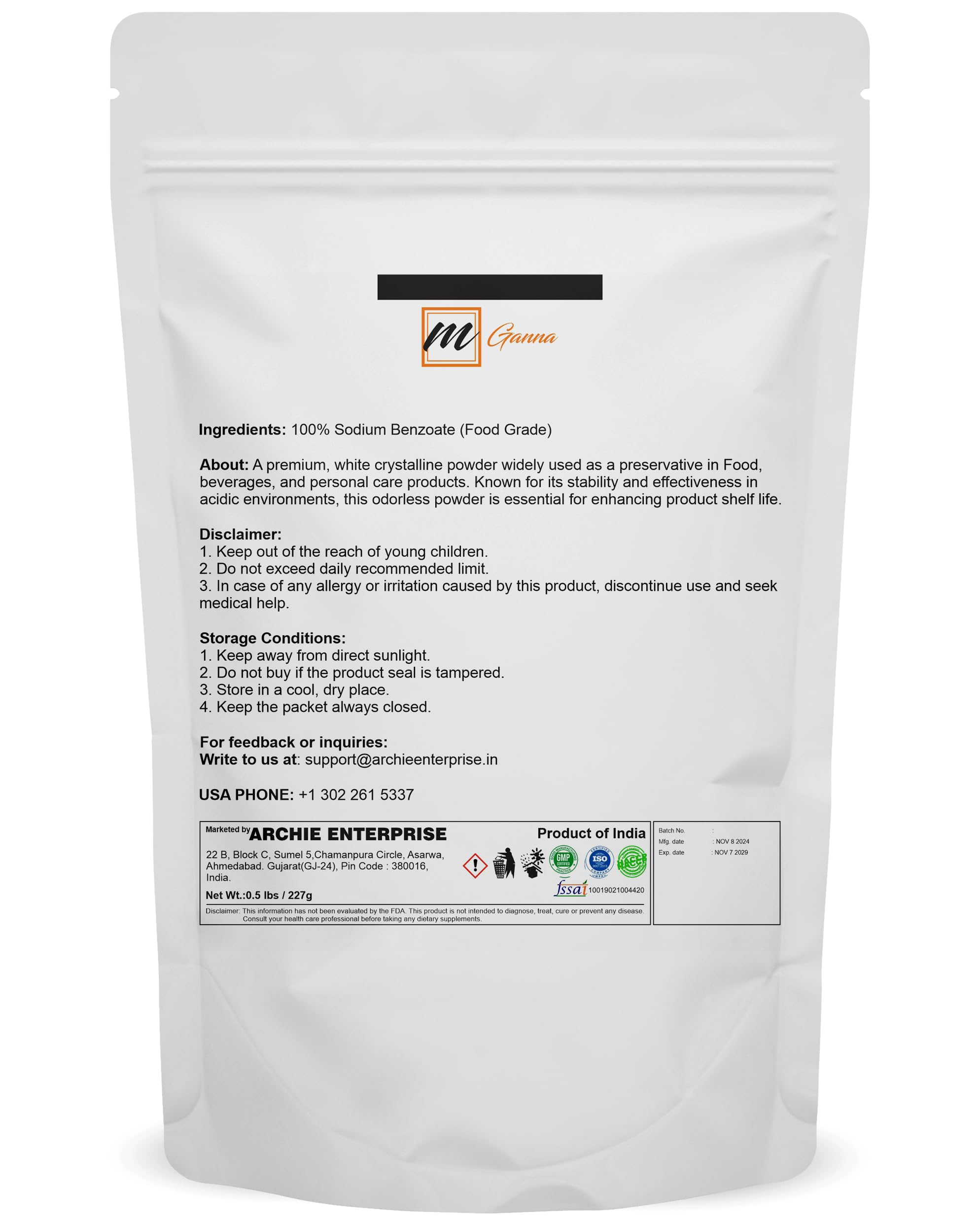 sodium benzoate powder for industrial applications