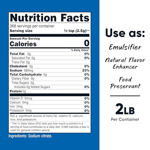 Sodium citrate powder for food emulsification