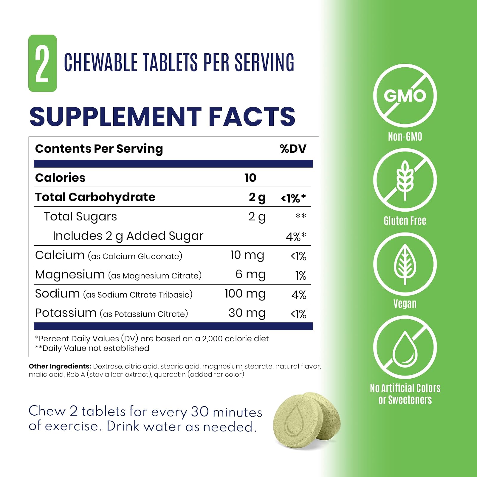 Sodium electrolyte tablets for sports