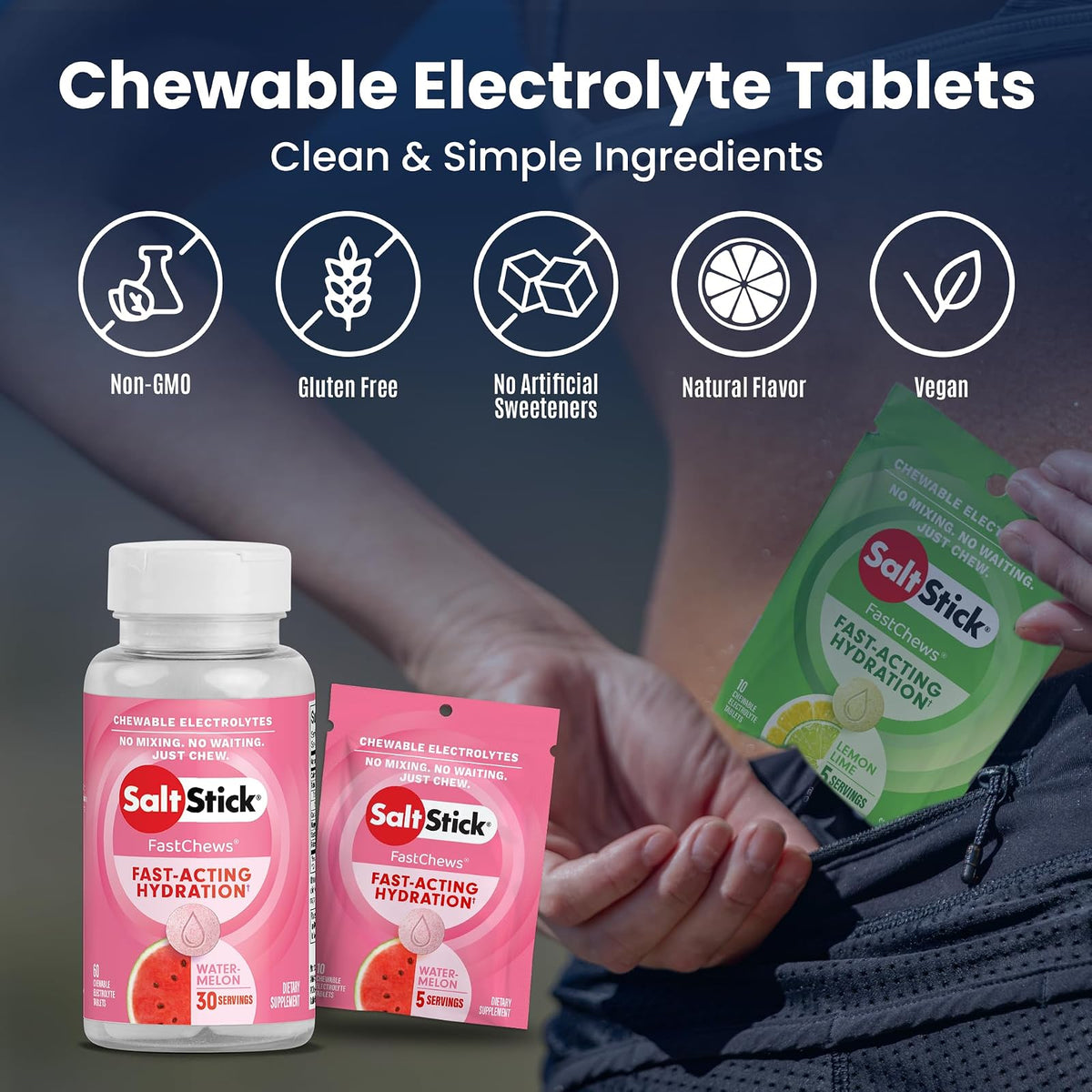 Sodium-rich electrolyte tablets for athletes