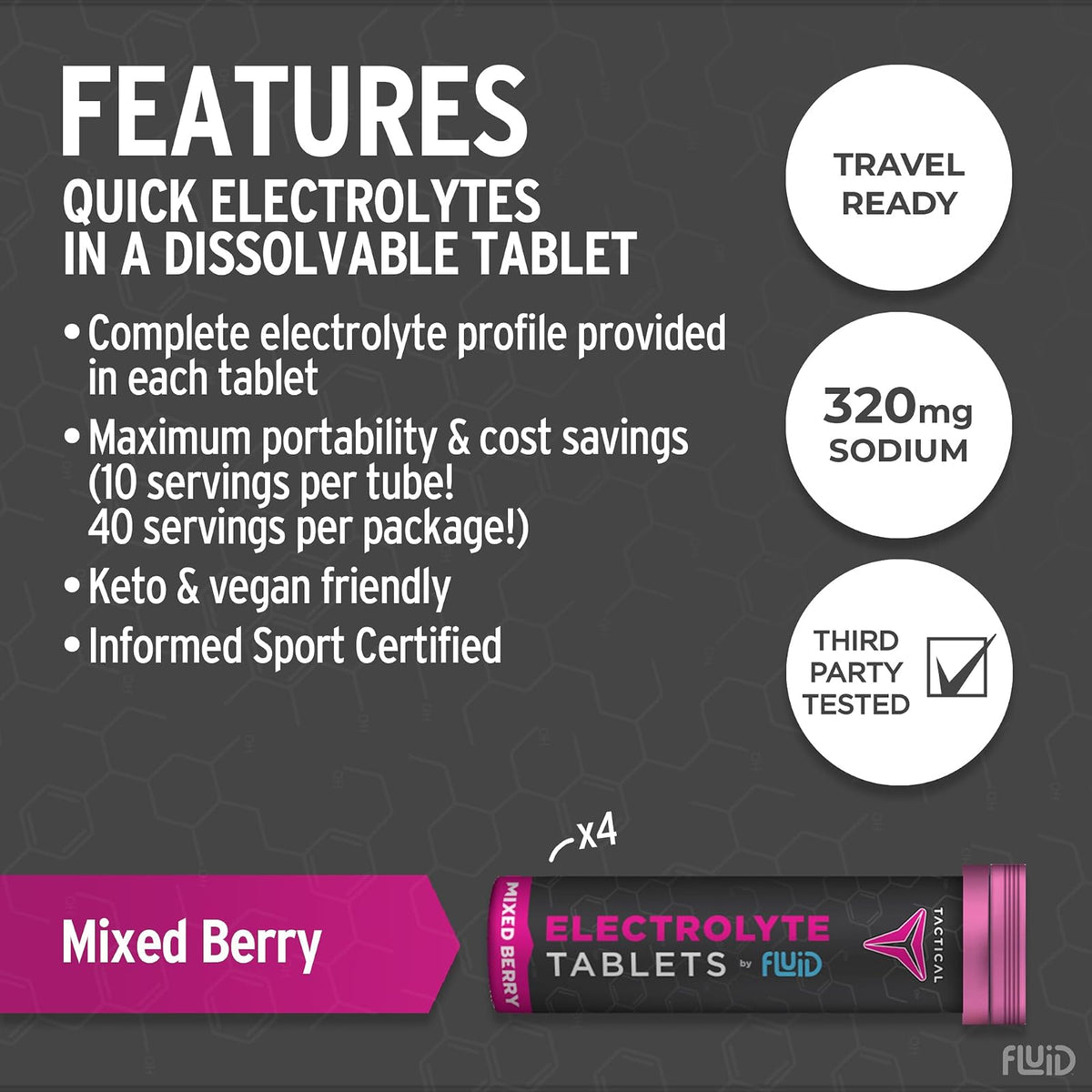 Sodium-rich electrolyte tablets for athletes