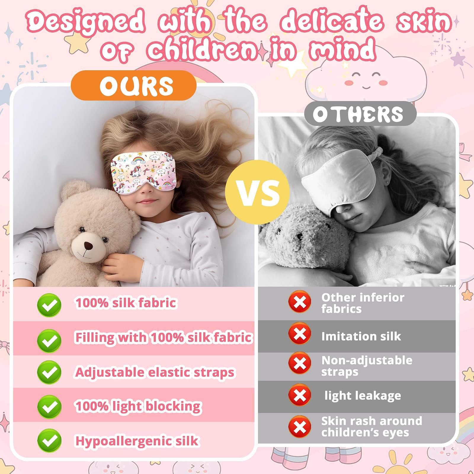 soft silk mask for kids