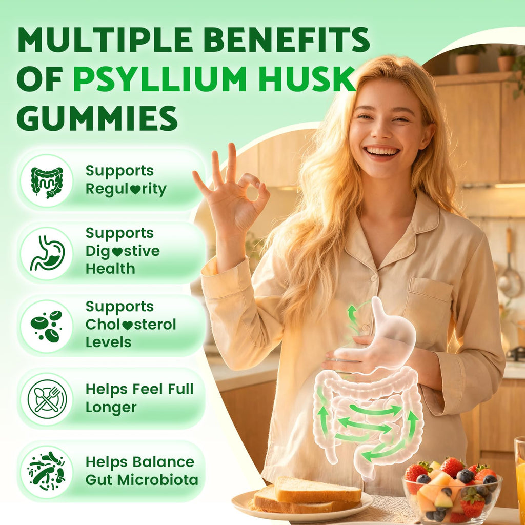 Softbear 1500 mg psyllium gummies for gut health