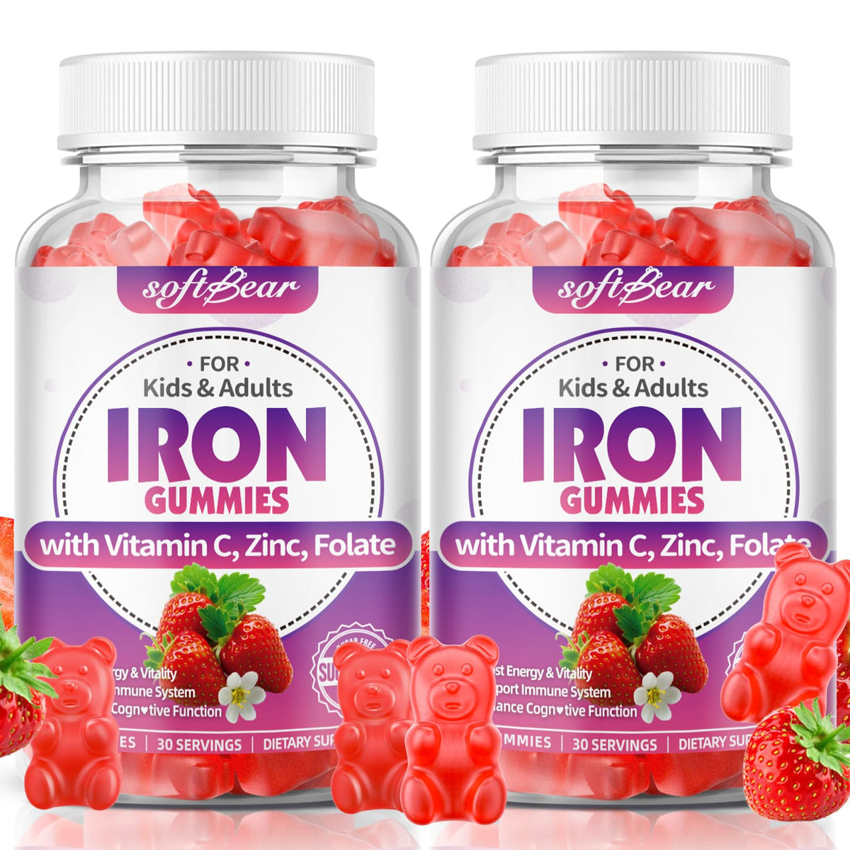 Softbear Iron Gummies for energy support