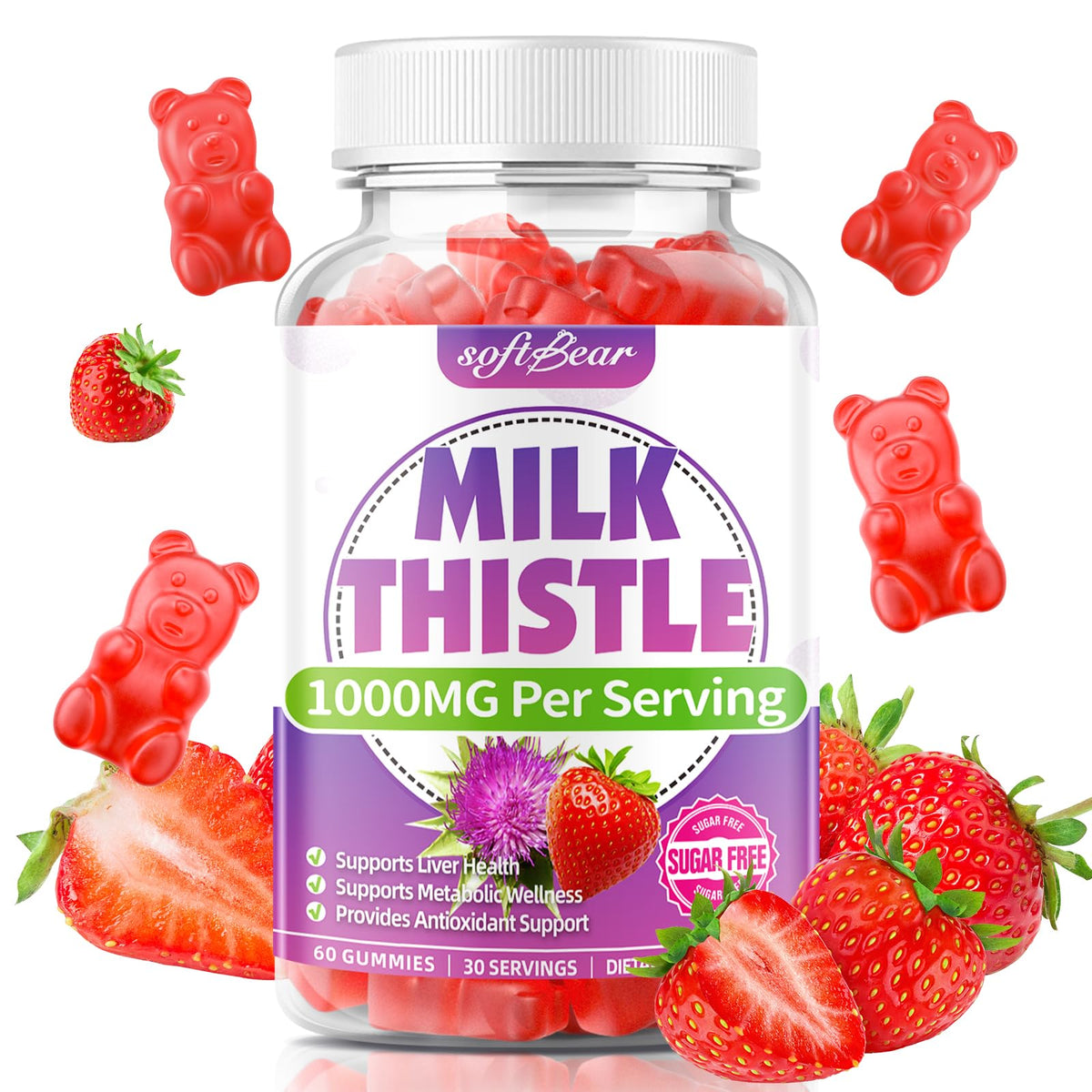 softbear Milk Thistle gummy supplements