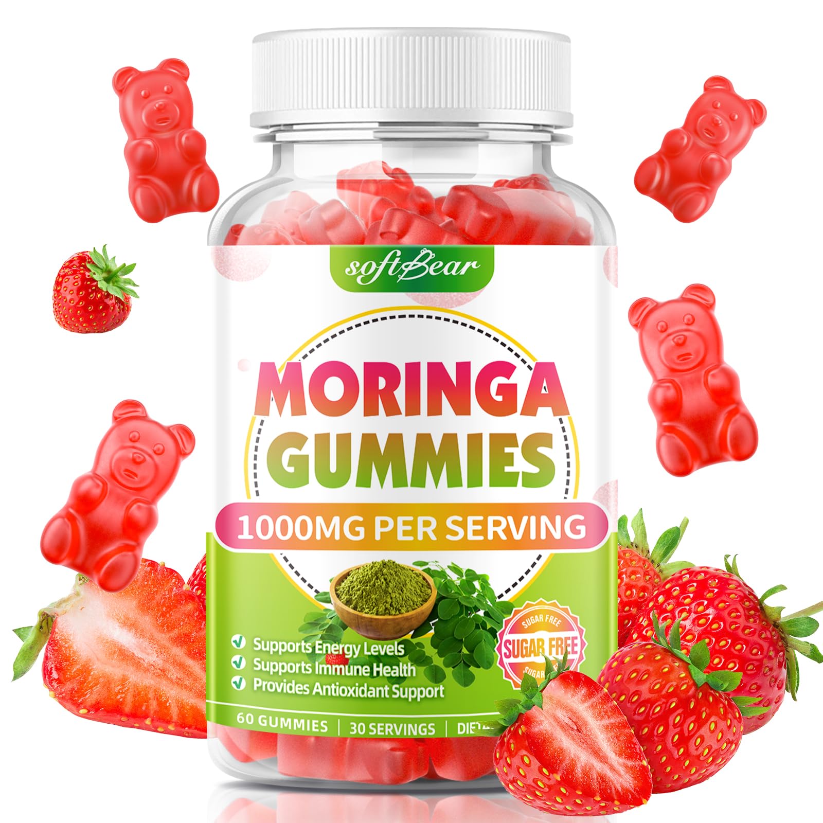 softbear Moringa gummies strawberry flavour
