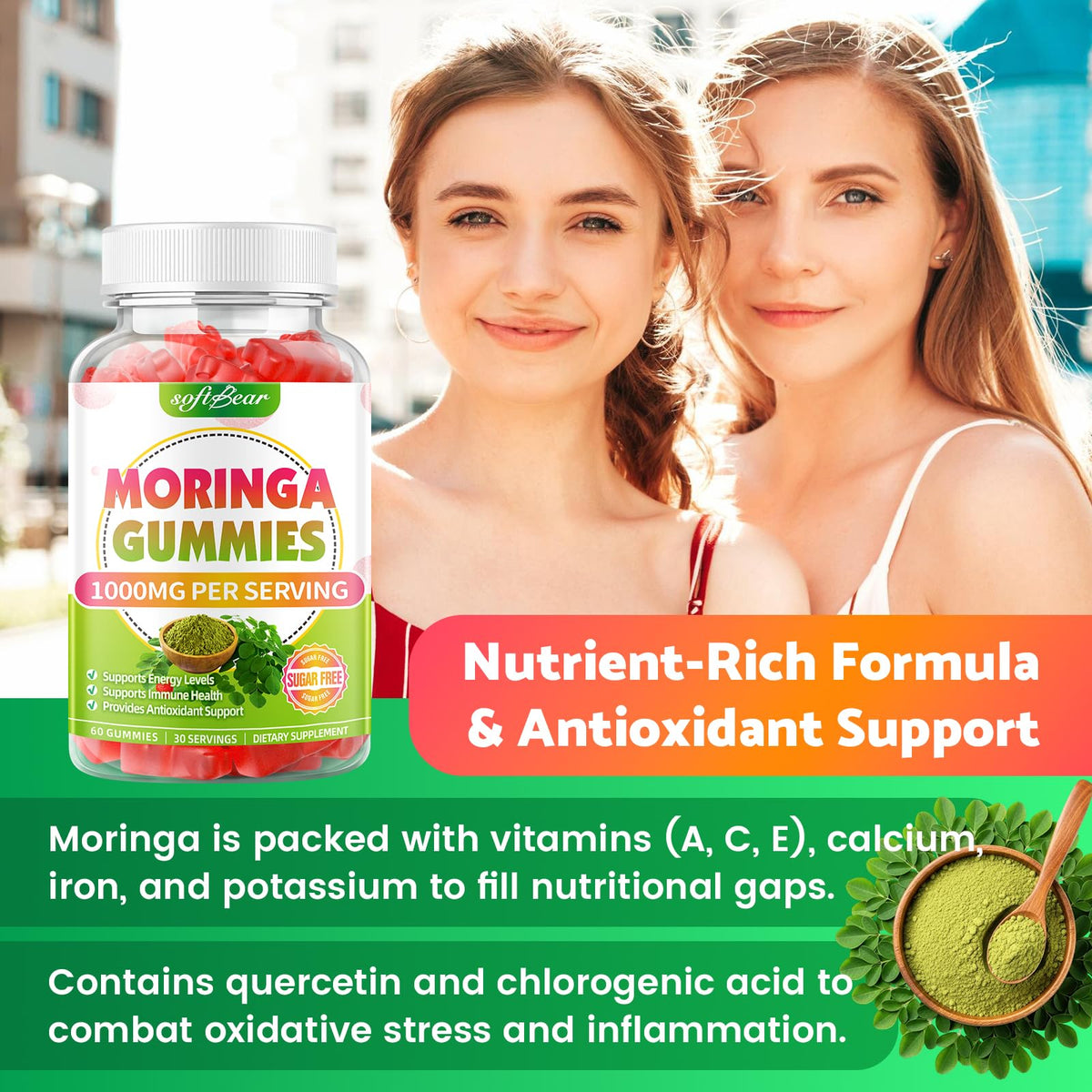 softbear Moringa gummies with natural ingredients