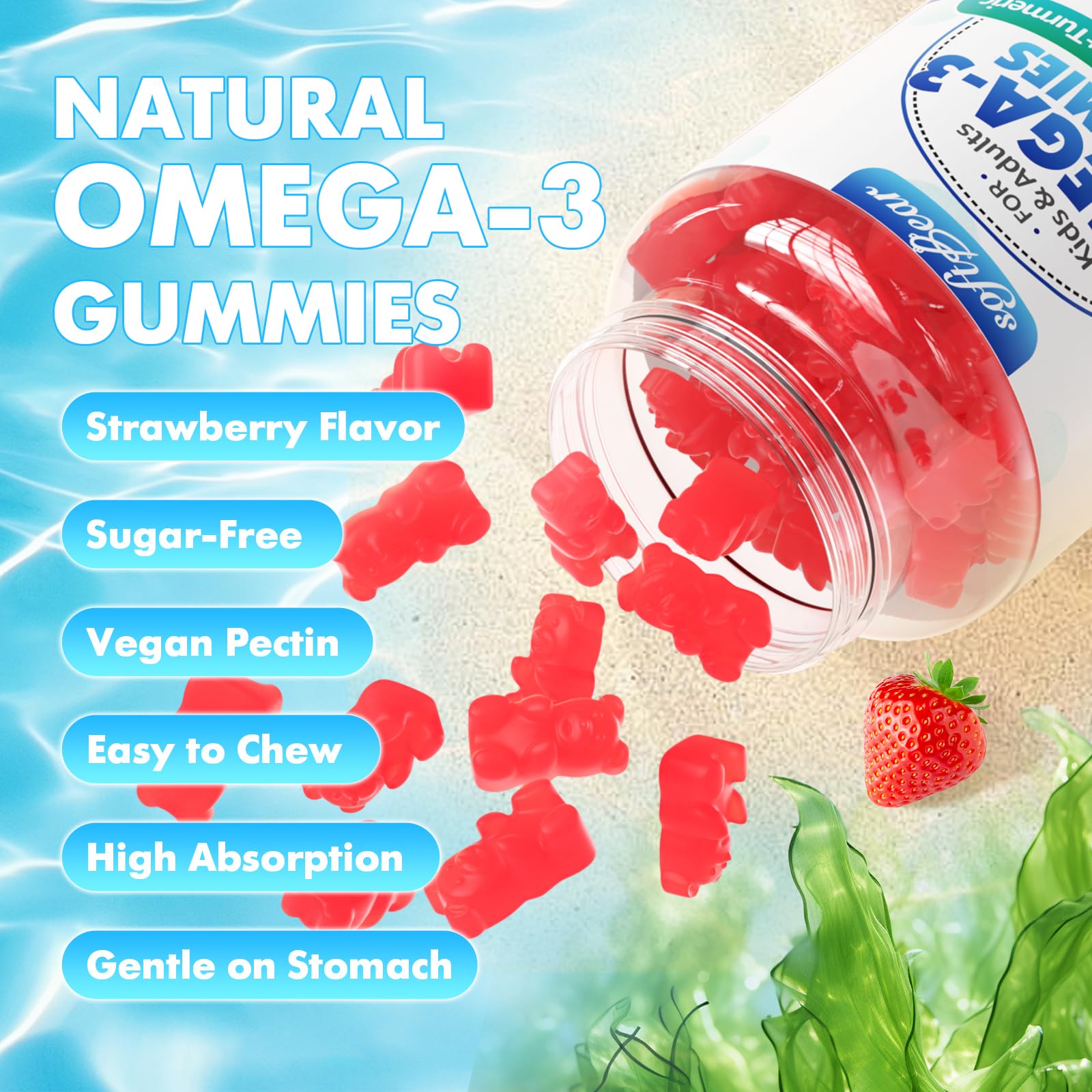 softbear Omega 3 gummies for brain health