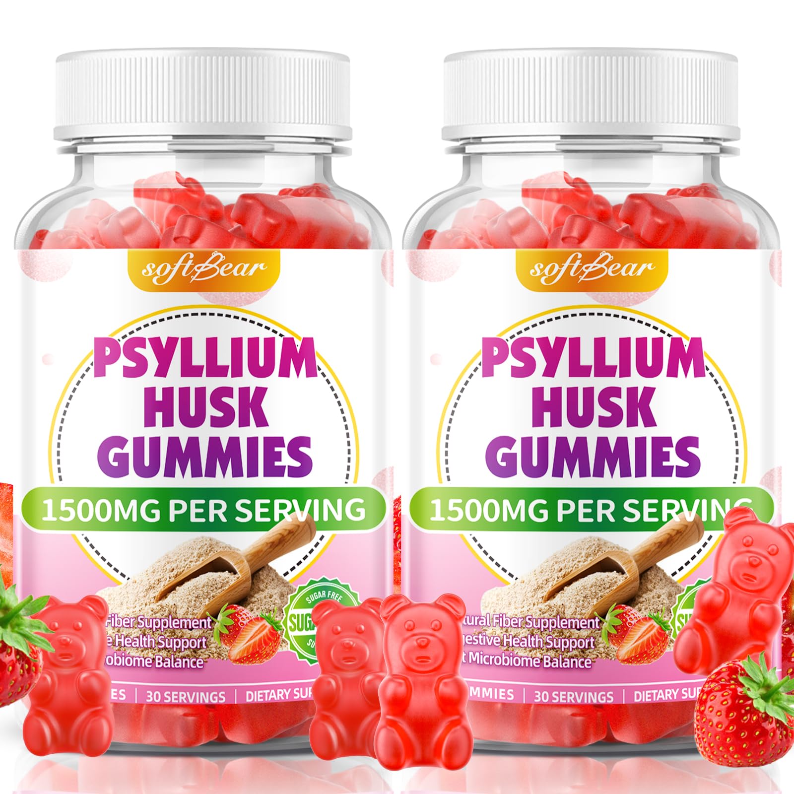 Softbear psyllium husk gummies for digestion