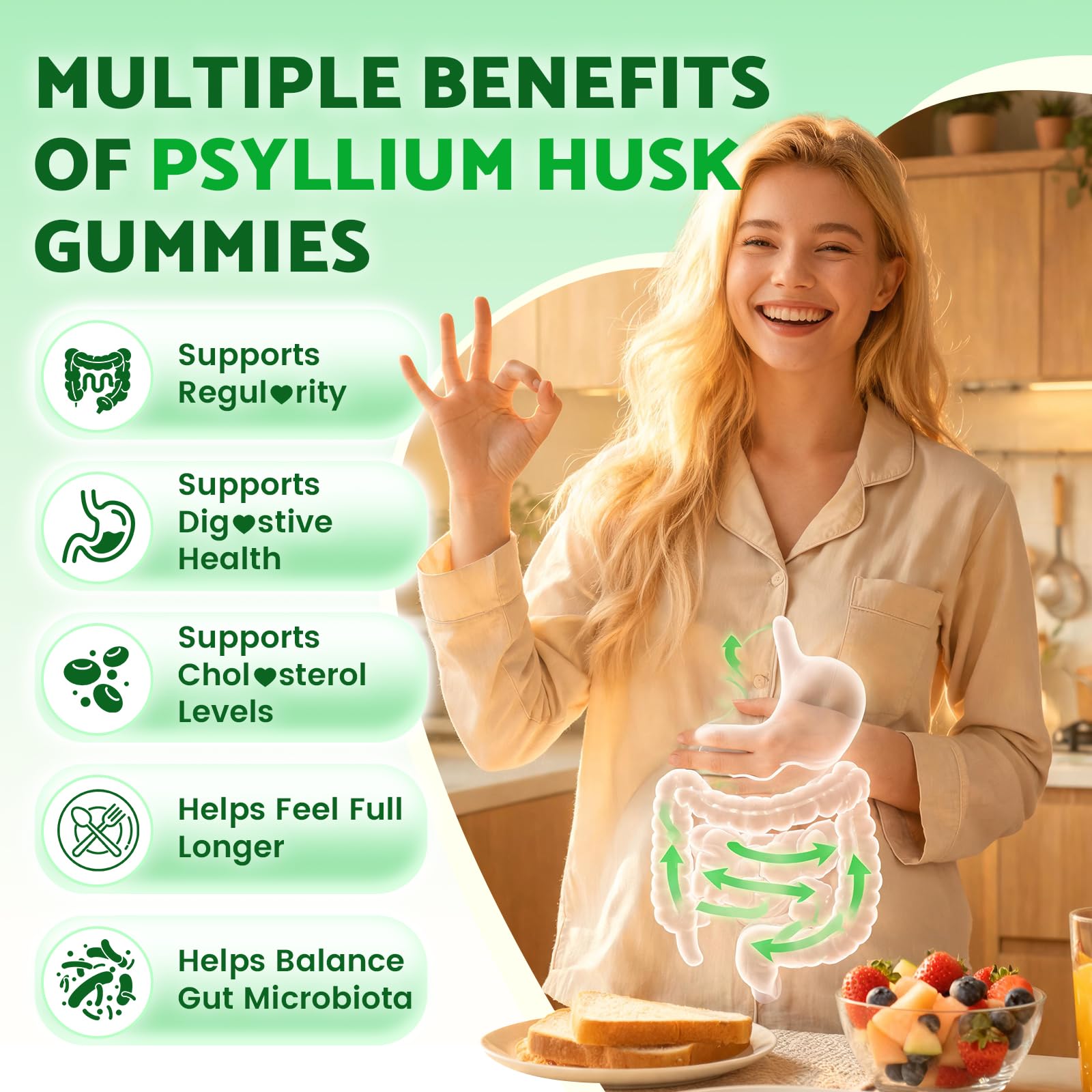 softbear psyllium husk gummies natural fibre supplement