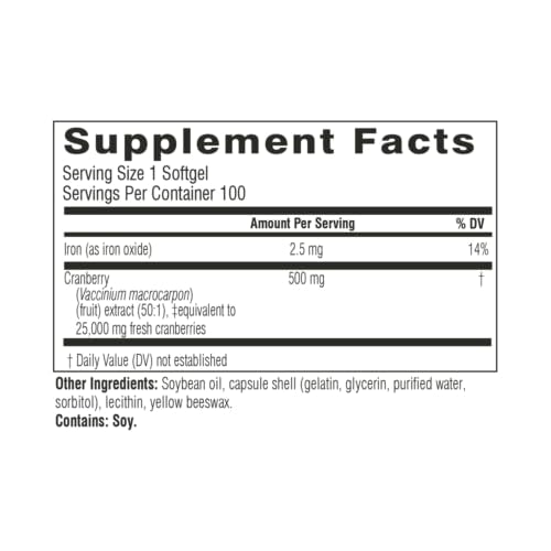 Softgel cranberry supplement for daily use