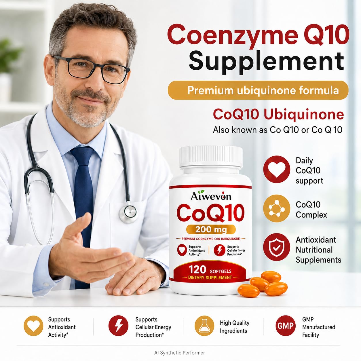 Softgels for easy absorption CoQ10