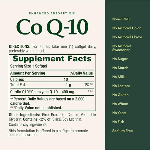 Softgels for easy absorption of CoQ10
