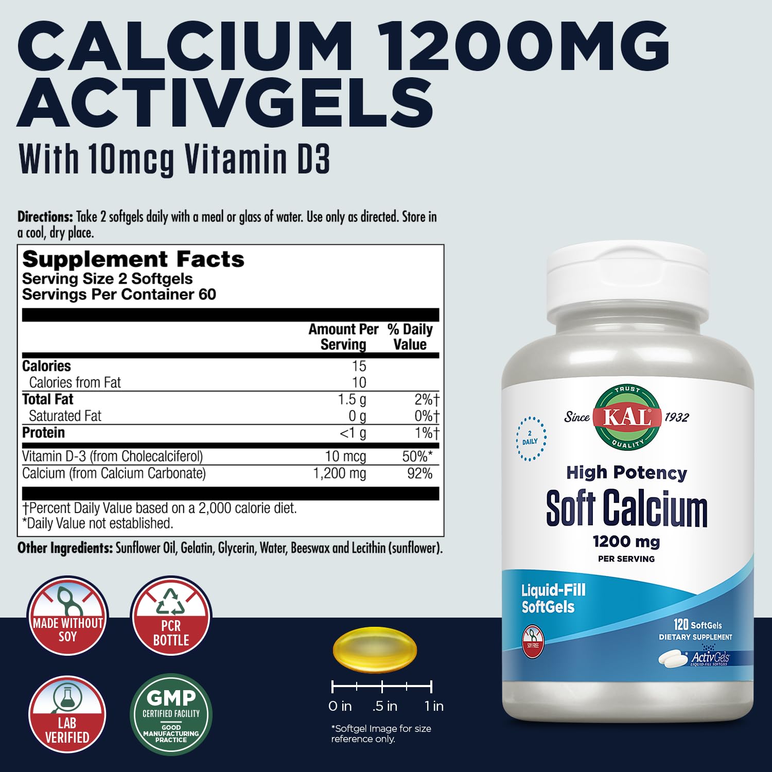 Softgels for easy calcium intake