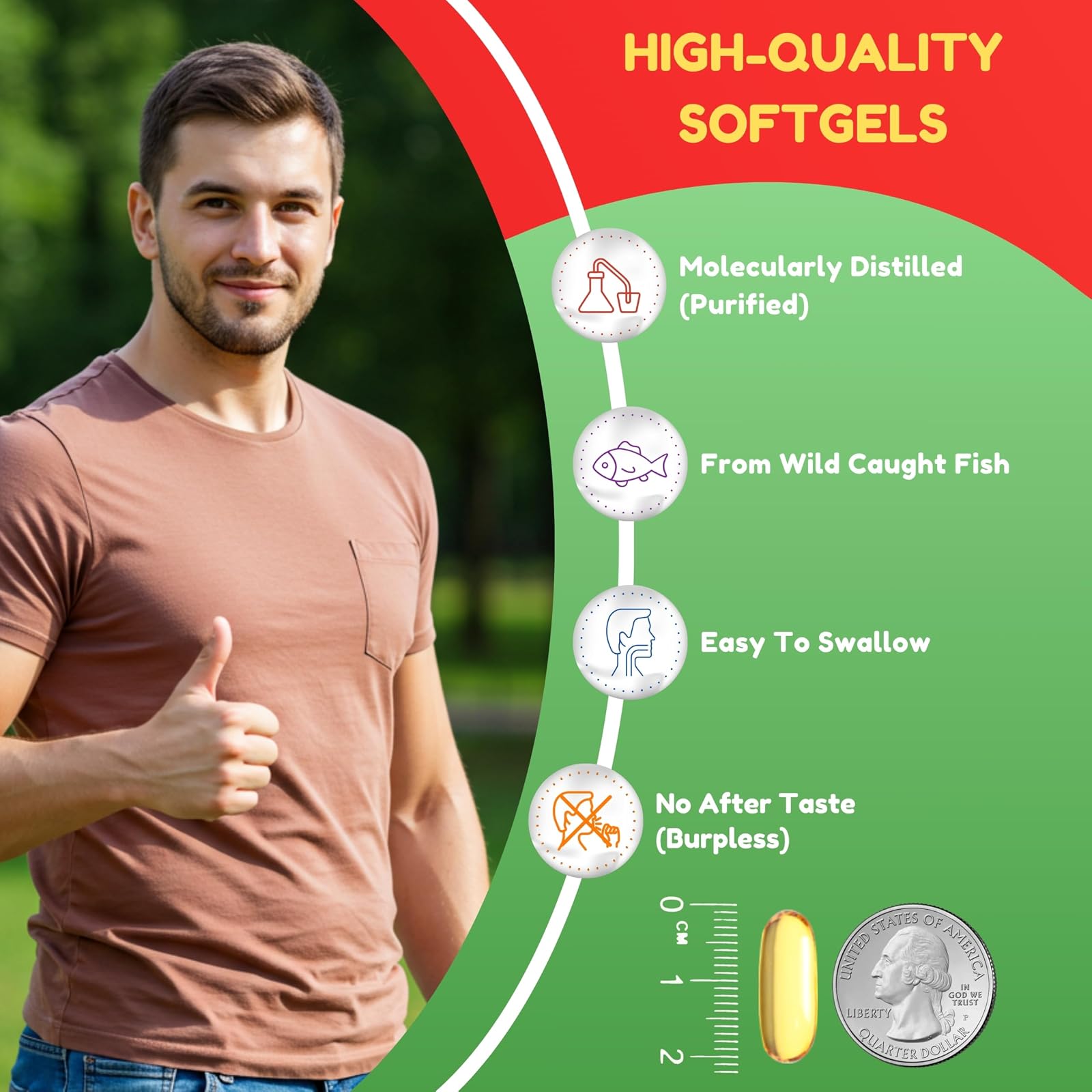Softgels for easy omega 3 consumption
