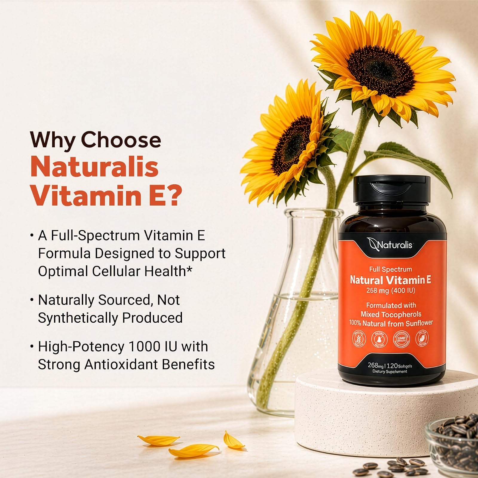 Softgels for easy vitamin E absorption