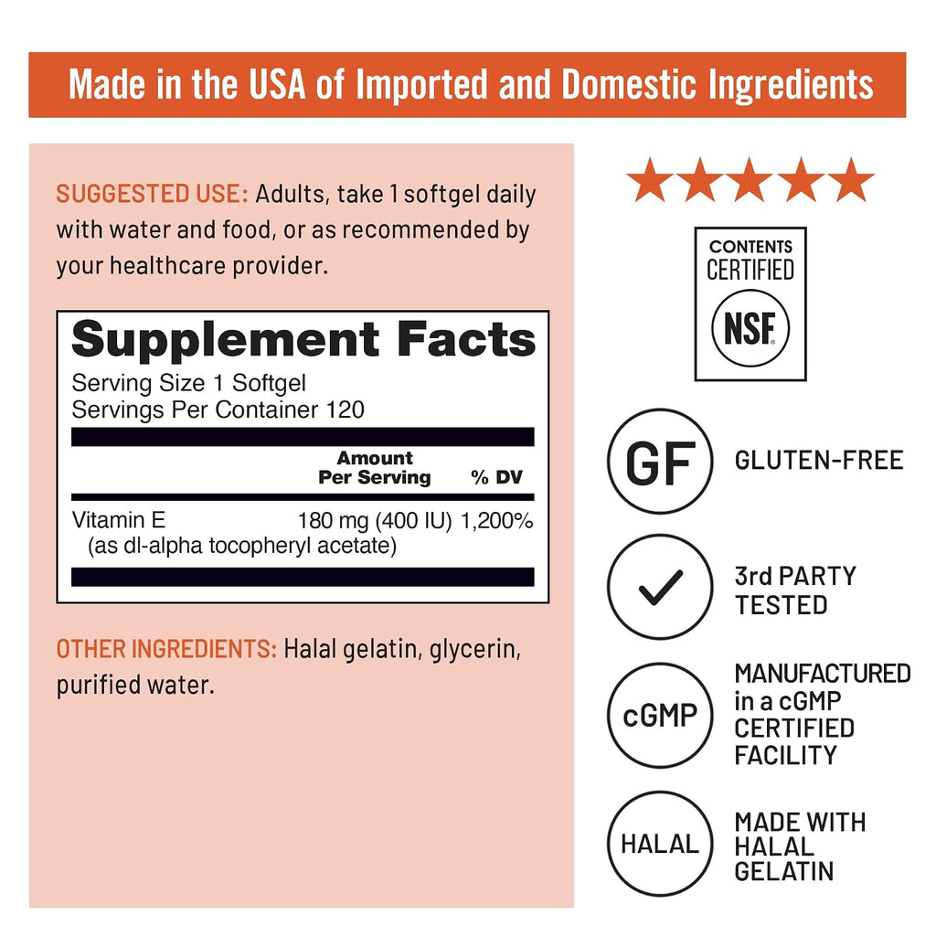 Softgels for easy Vitamin E absorption